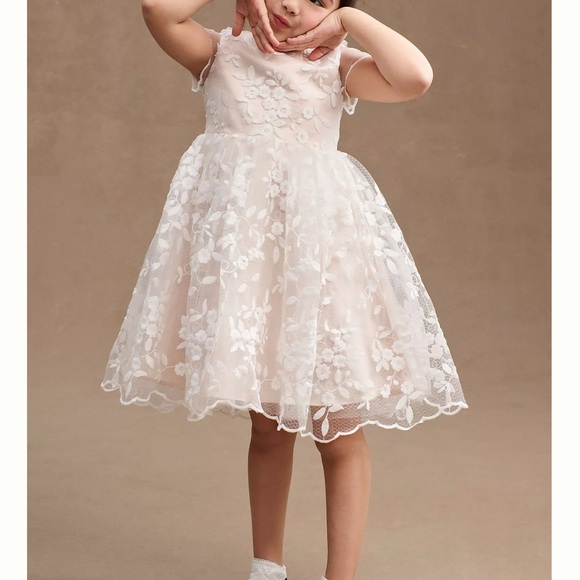 BHLDN | Dresses | Bhldn Floral Lace Flower Girl Dress In Cream | Poshmark